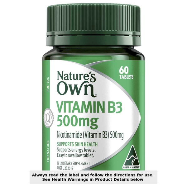Buy Nature's Own Vitamin B3 500mg 60 Tablets - MyDeal Australia