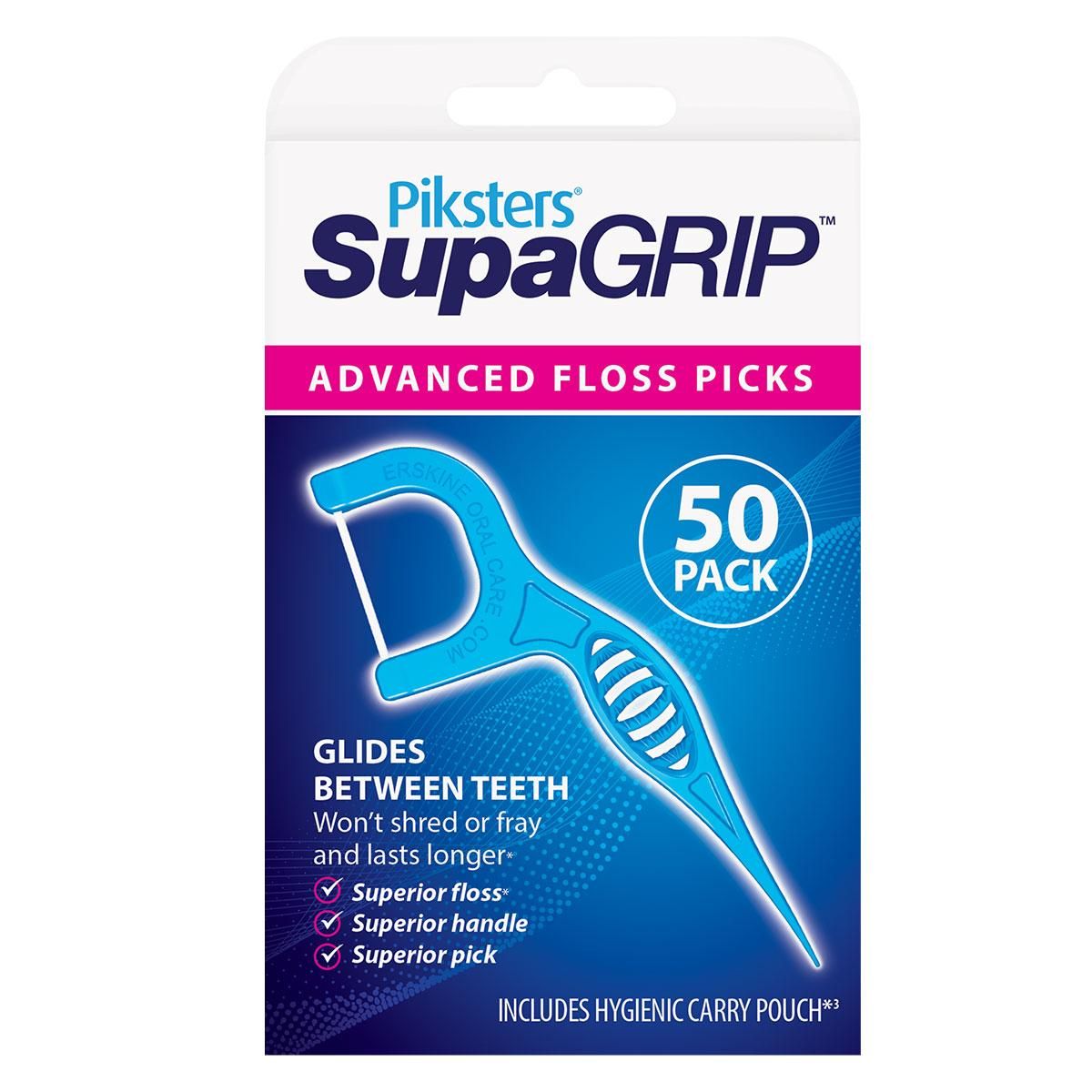 Buy Piksters Supagrip Flosser Toothpick 50 Pack - MyDeal Australia