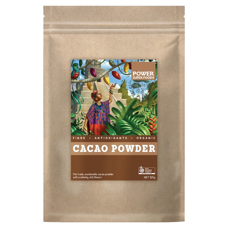 Buy Power Super Foods Cacao Powder Kraft 125g - MyDeal