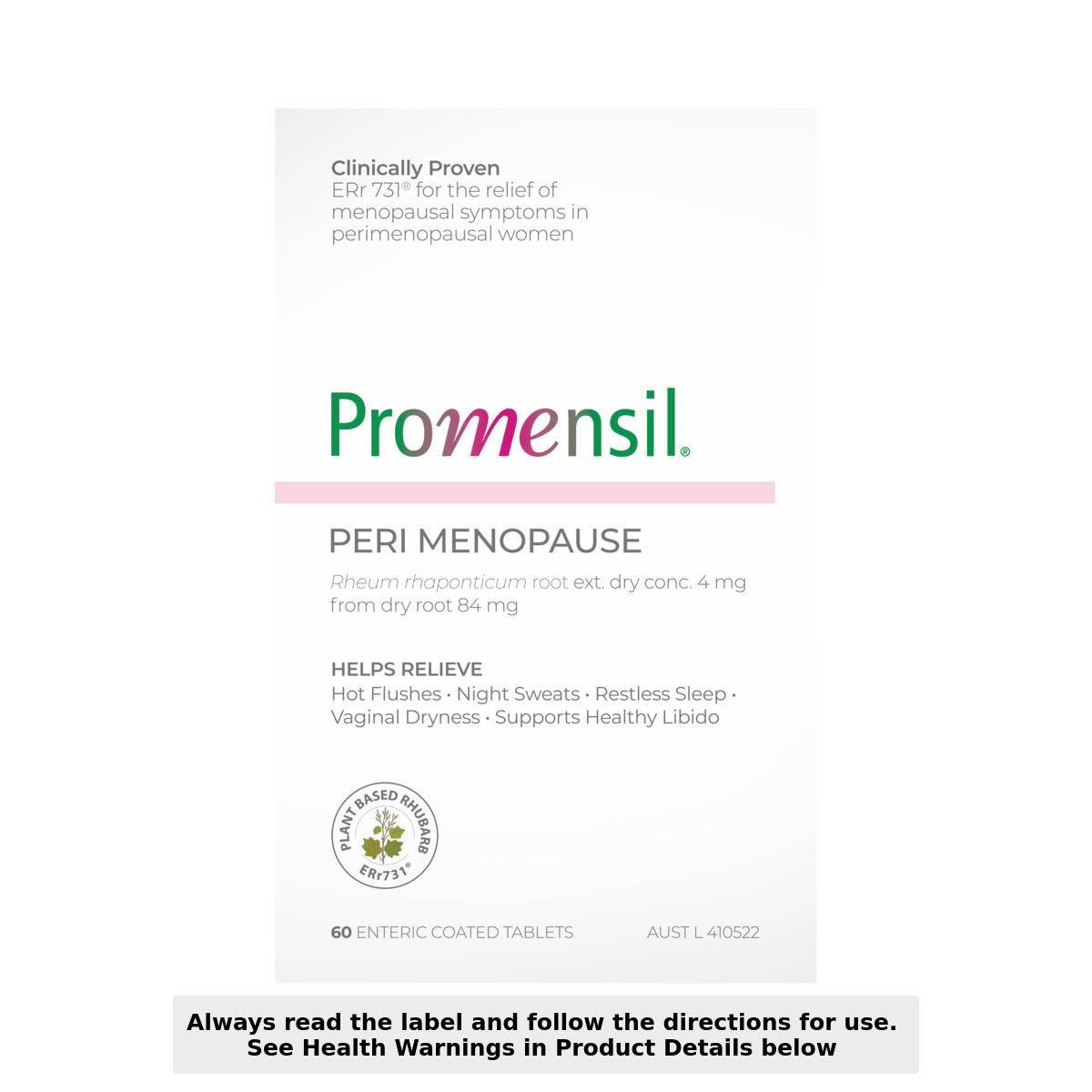 Buy Promensil Menopause Peri 60 Tablets - MyDeal Australia