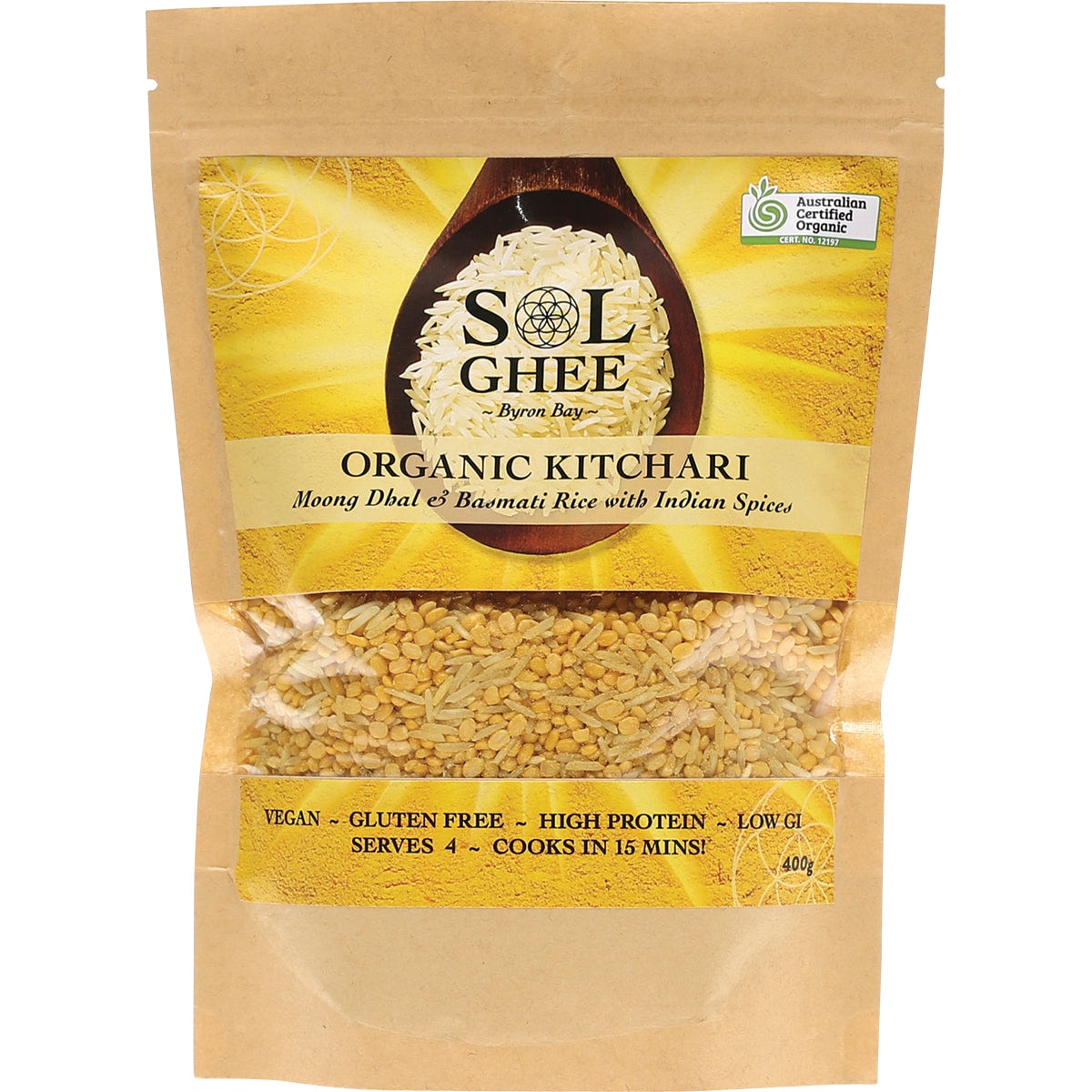 Buy Sol Organics Moong Dhal & Basmati Rice 400g - MyDeal Australia