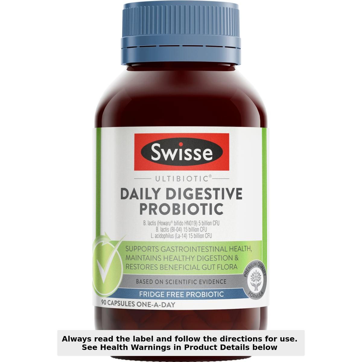 Buy Swisse Ultibiotic Daily Digestive Probiotic 90 Capsules - MyDeal ...