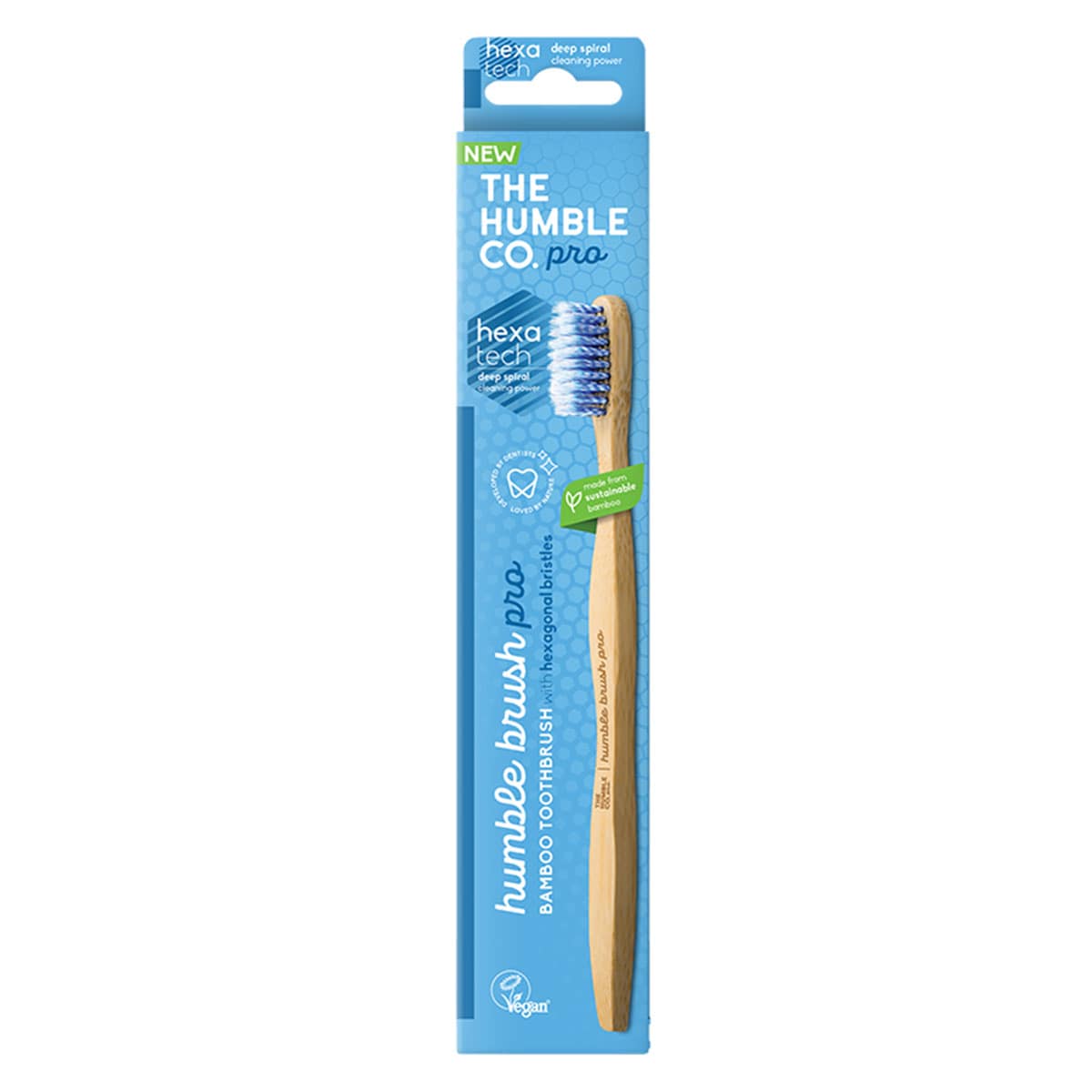 Buy The Humble Co Pro Hexatech Spiral Bamboo Toothbrush Blue 1 Pack ...