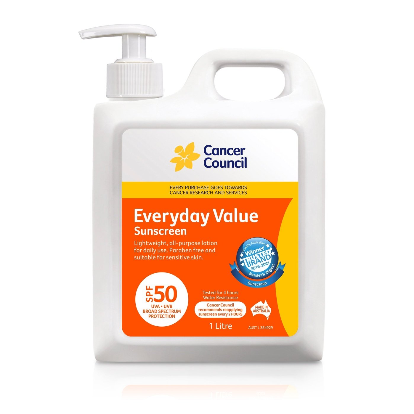 Buy Cancer Council SPF 50 Everyday 1 Litre Pump - MyDeal Australia