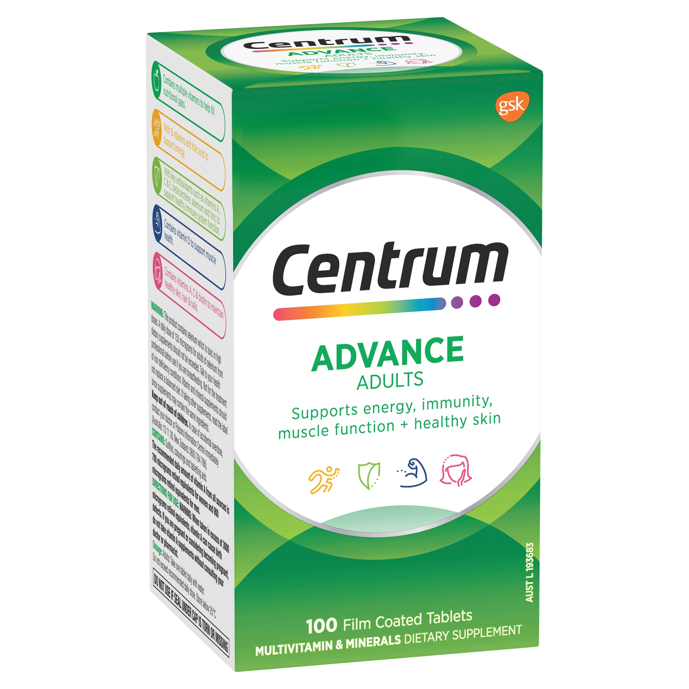 Buy Centrum Advance 100 Tablets - MyDeal Australia