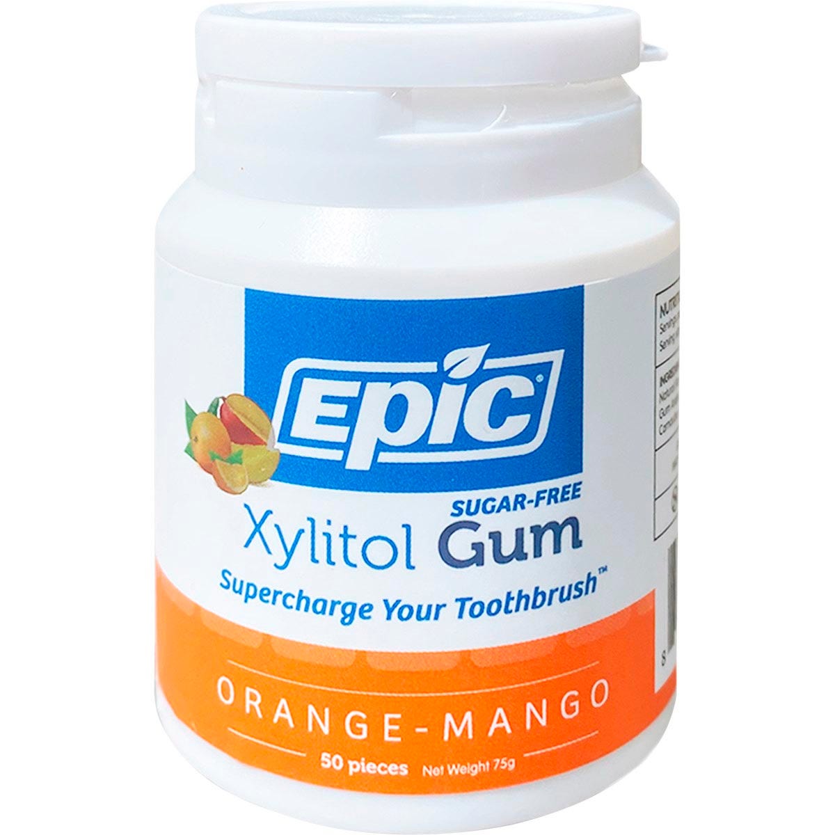 Buy EPIC Xylitol Chewing Gum Orange-Mango 50pcs - MyDeal Australia