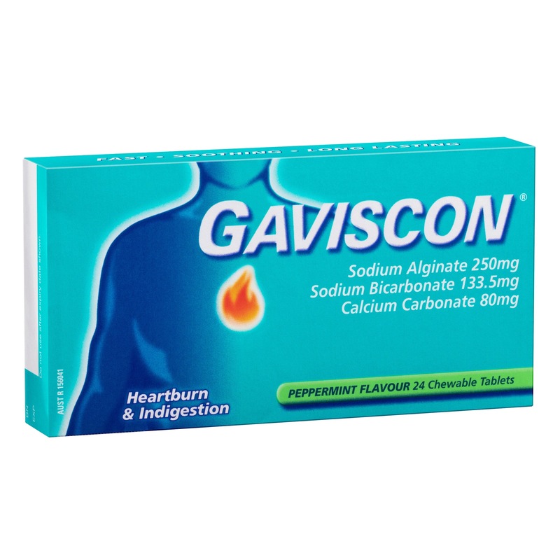 Buy Gaviscon Chewable Peppermint Tablets 24 Pack - MyDeal