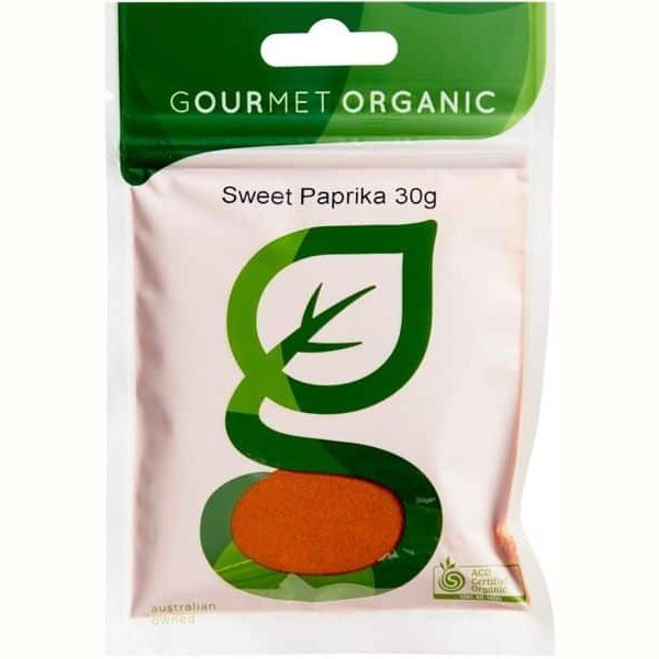 Buy Gourmet Organic Paprika Sweet 30g Sachet x 1 - MyDeal Australia