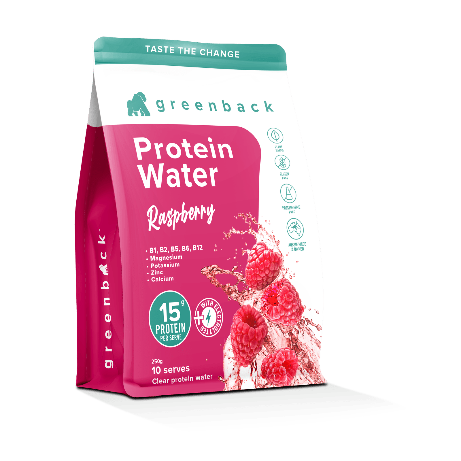 Buy Greenback Protein Water Raspberry 250g - MyDeal Australia