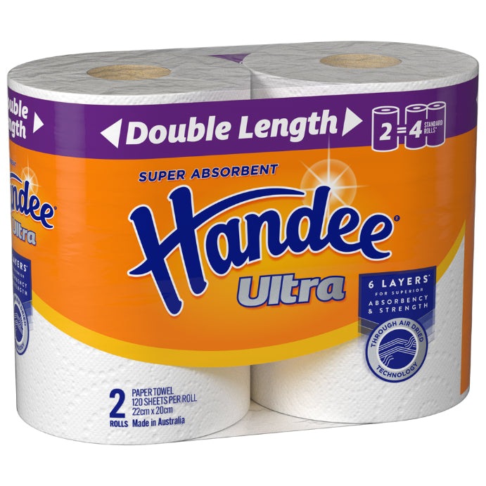 Buy Handee Ultra Double Length Paper Towels 2 Pack - MyDeal Australia