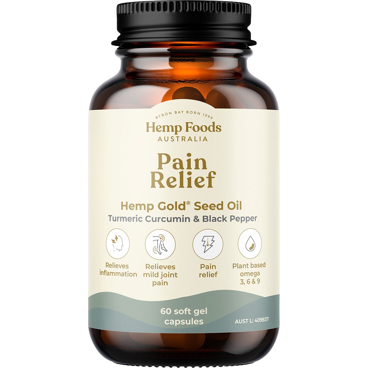 Buy HEMP FOODS AUSTRALIA Pain Relief Capsules with Hemp Gold Seed Oil ...