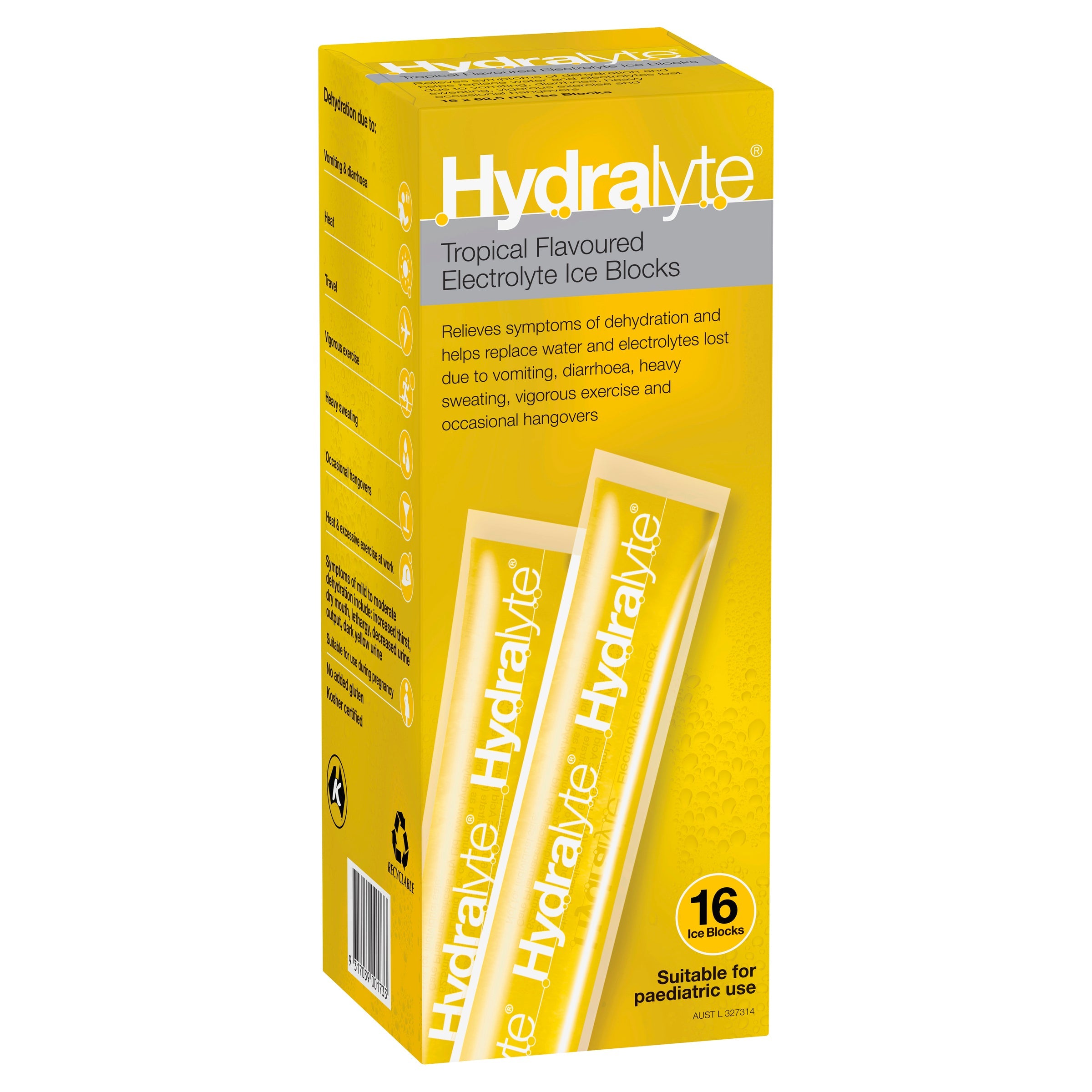 Buy Hydralyte Electrolyte Ice Blocks Tropical 16 - MyDeal Australia