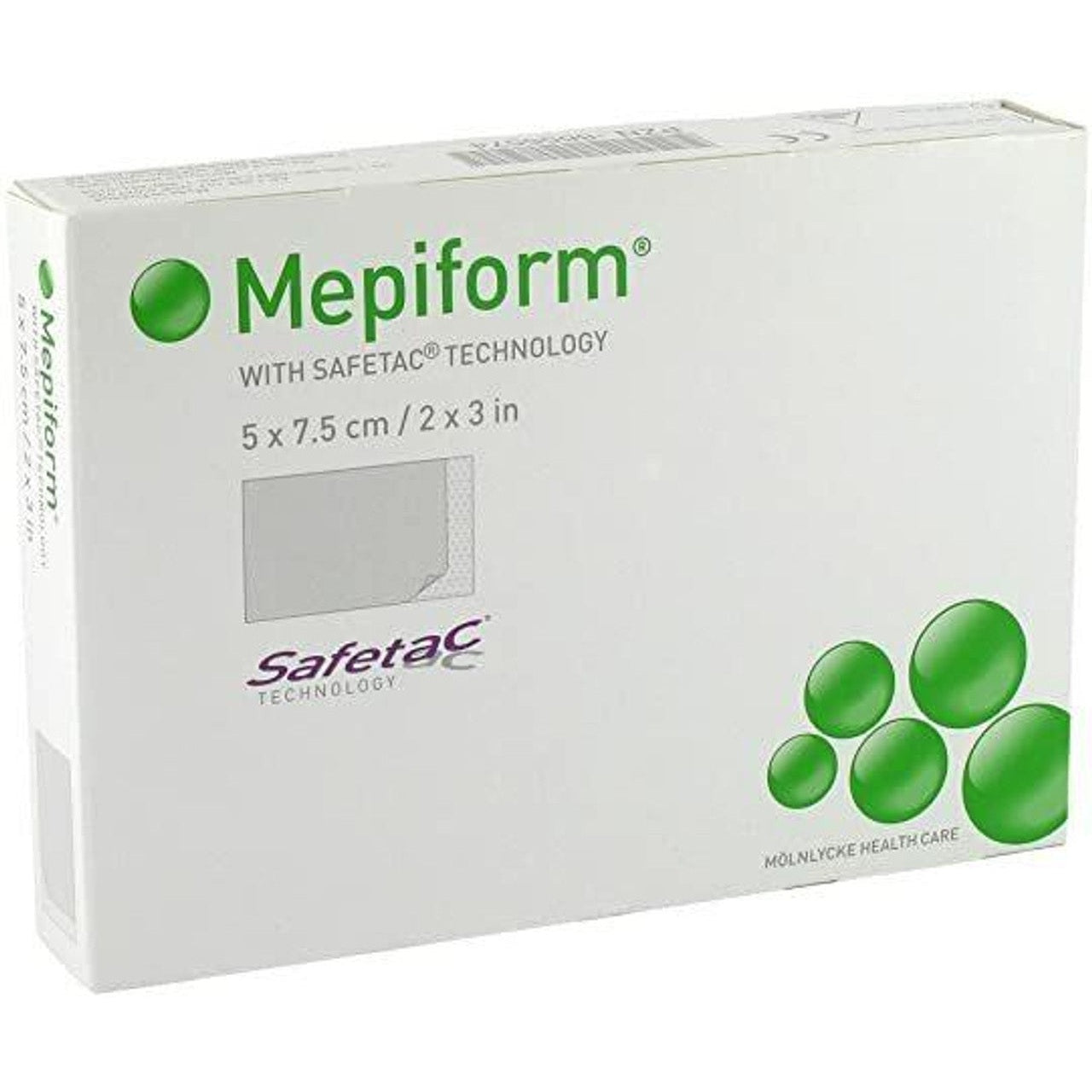 Buy Molnlycke Safetac Mepiform Soft Silicone Scar Dressing 5cm X 7.5cm ...