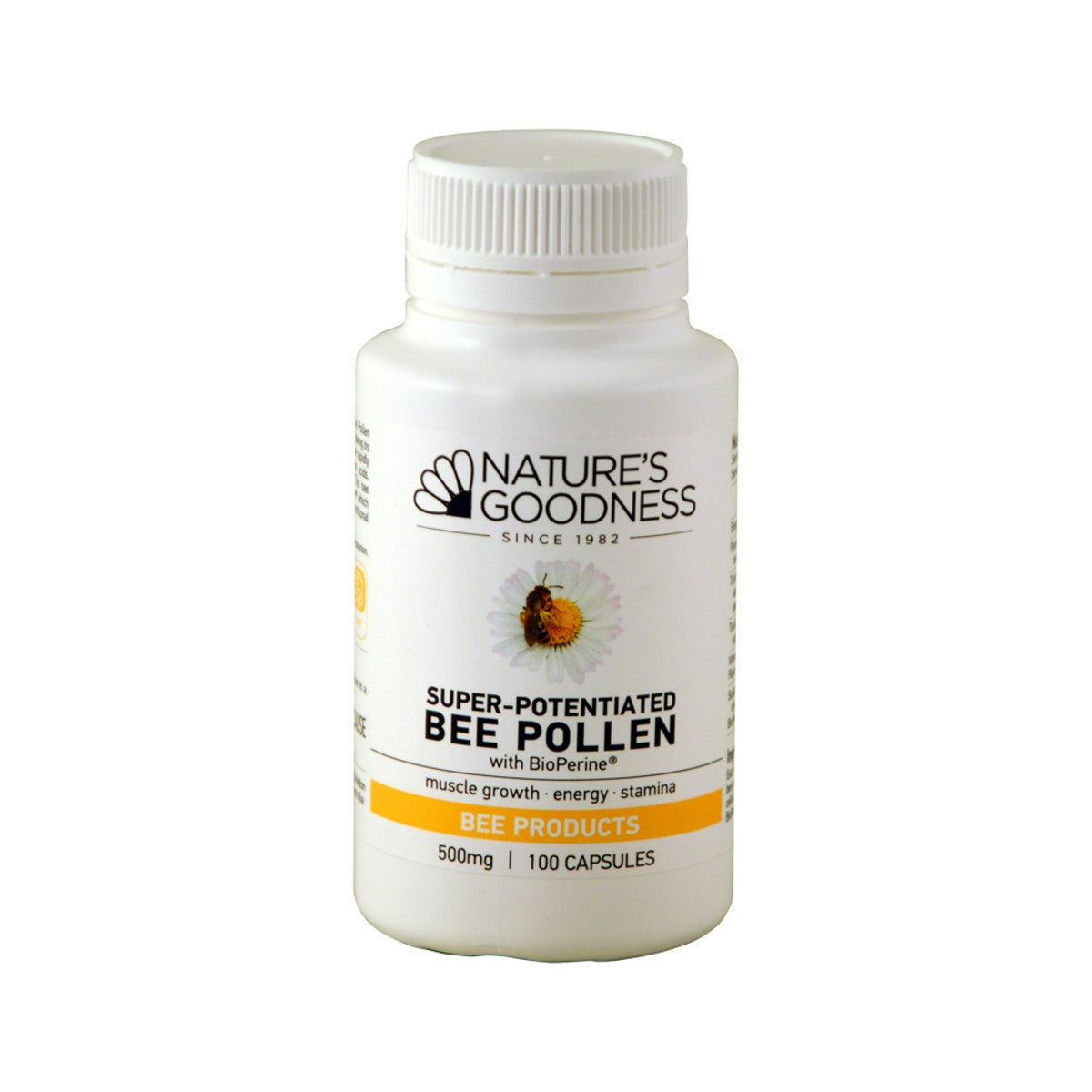 Buy Nature's Goodness Super-Potentiated Bee Pollen with BioPerine 500mg ...