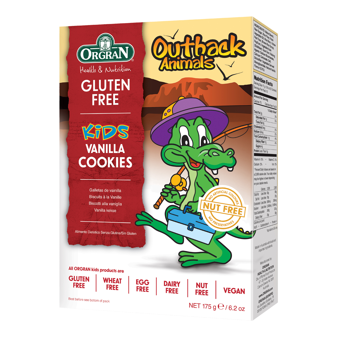 Buy Orgran Gluten Free Cookies Outback Animal Vanilla 175g (Pack of 8 ...