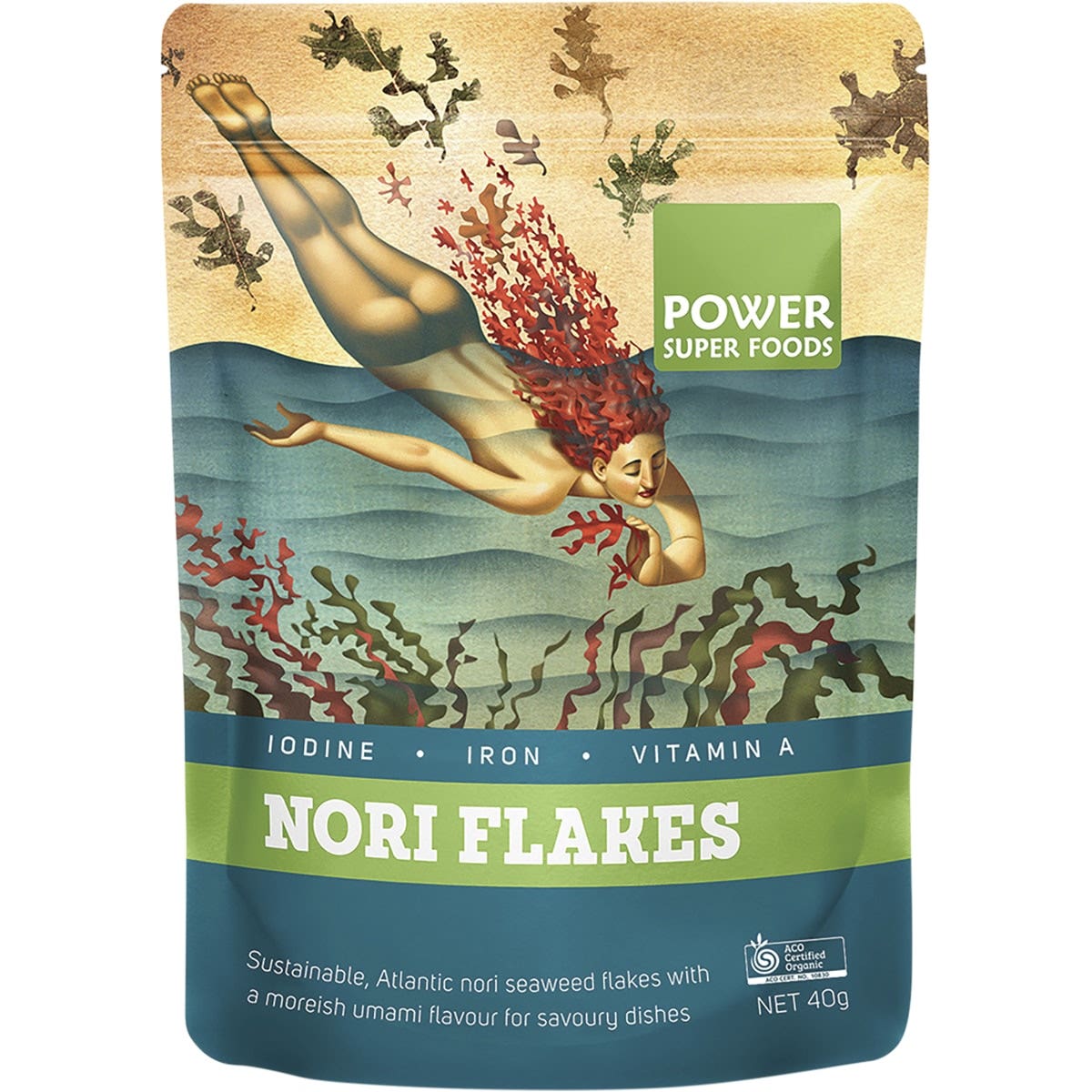 Buy Power Super Foods Nori Flake Organic 40g - MyDeal Australia