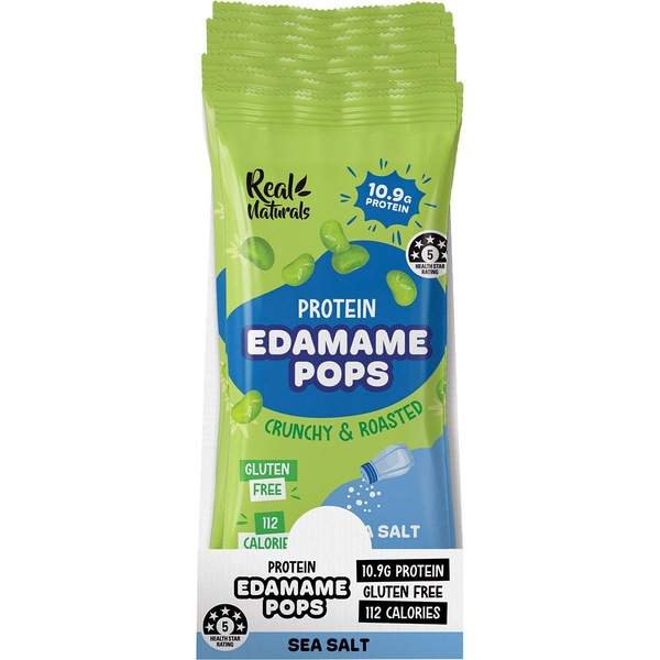 Buy Real Naturals Protein Edamame Pops Sea Salt 10x26g - MyDeal Australia