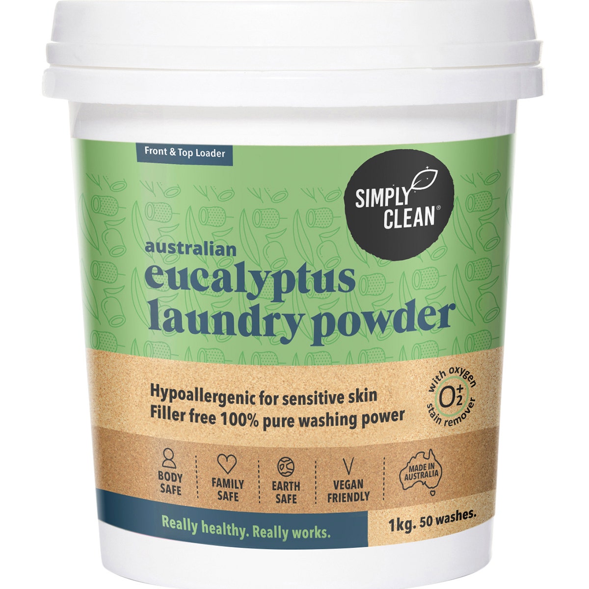 Buy Simply Clean Eucalyptus Laundry Powder 1kg - MyDeal Australia