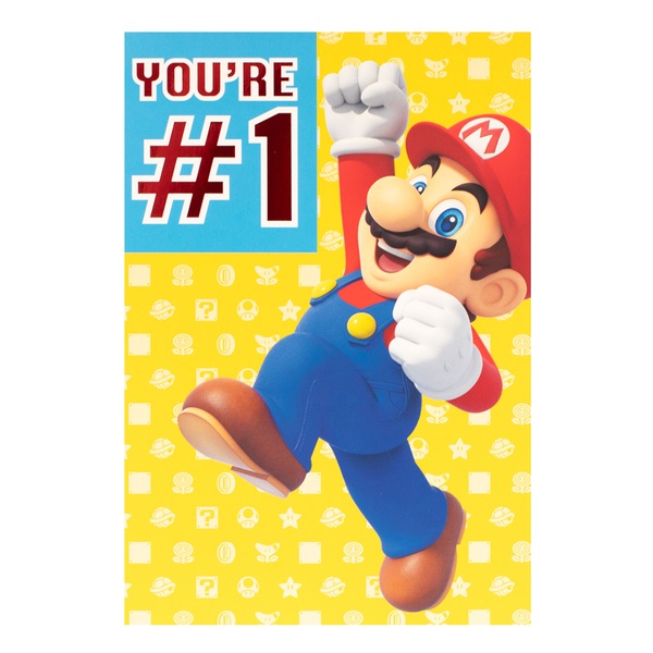Buy Hallmark Father's Day Card - Nintendo Mario Number 1 - MyDeal Australia