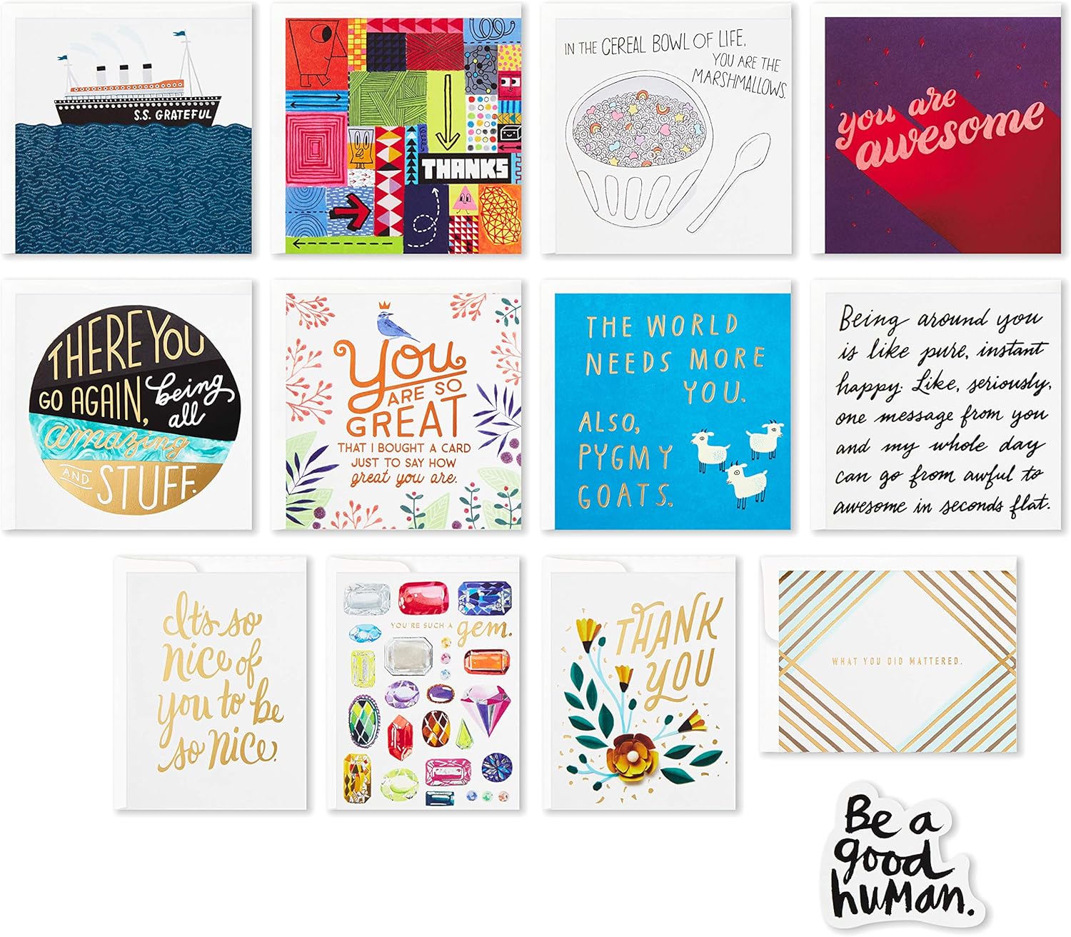Buy Hallmark Good Mail Thank You Cards Assortment (Box of 12 Modern ...