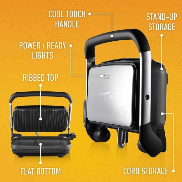 Buy Sunbeam Sandwich Press - 2 Slice Toastie Jaffle Maker Electric ...
