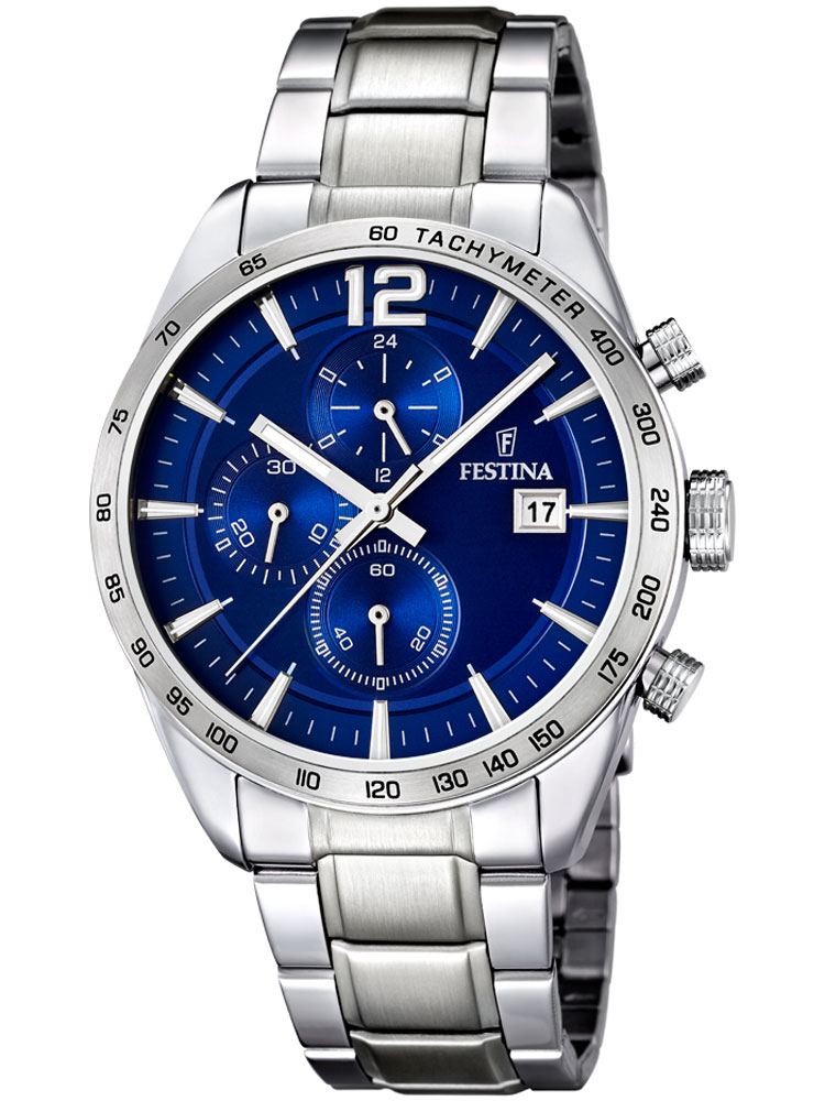 Buy Festina Chronograph F16759/3 Blue Dial Silver Stainless Steel ...