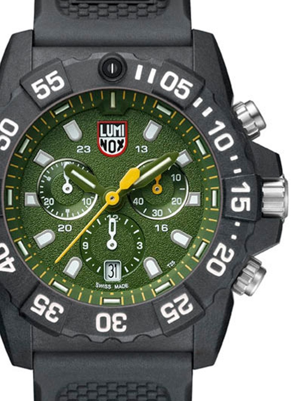 Buy Luminox Chronograph XS.3597 Green Dial Black Silicone Unisex Watch ...