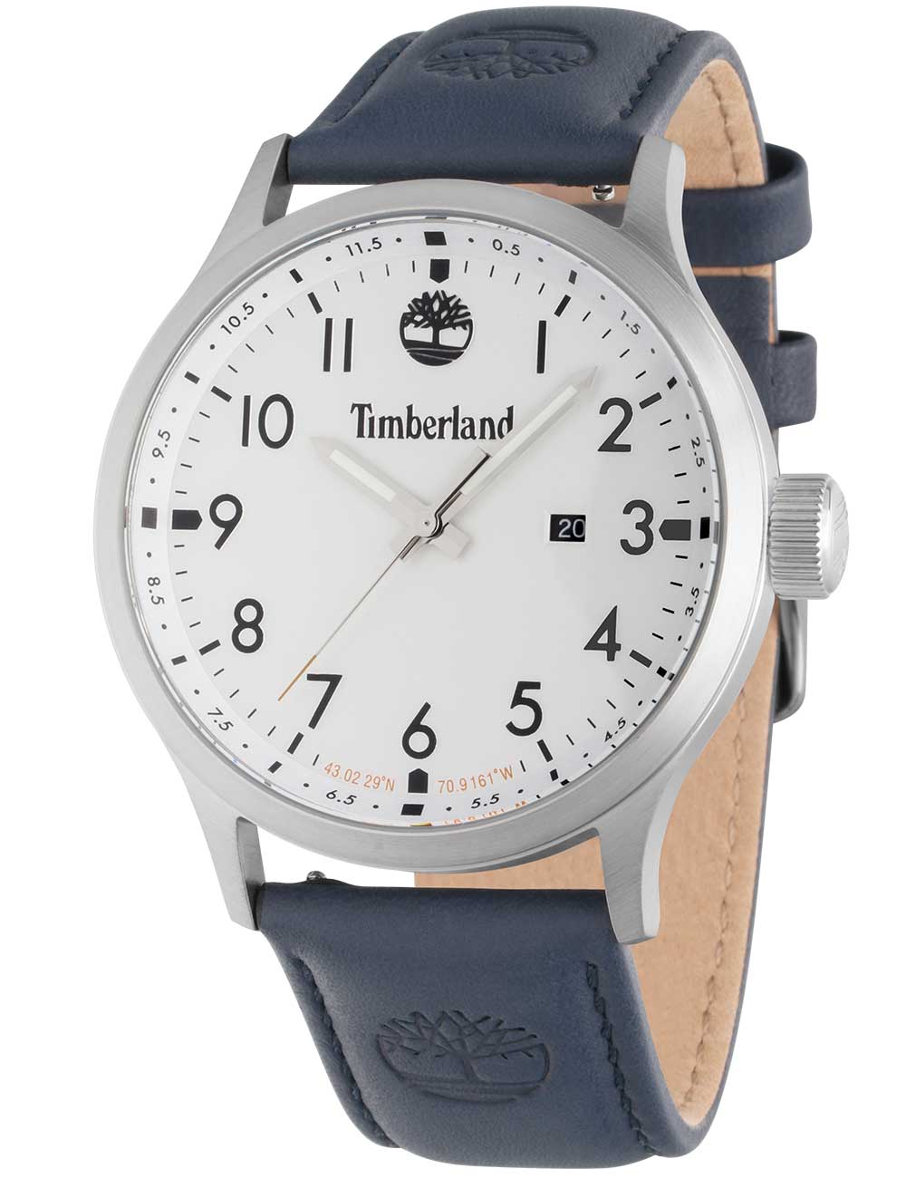 Buy Timberland TDWGB0010102 White Dial Blue Leather Unisex Watch ...