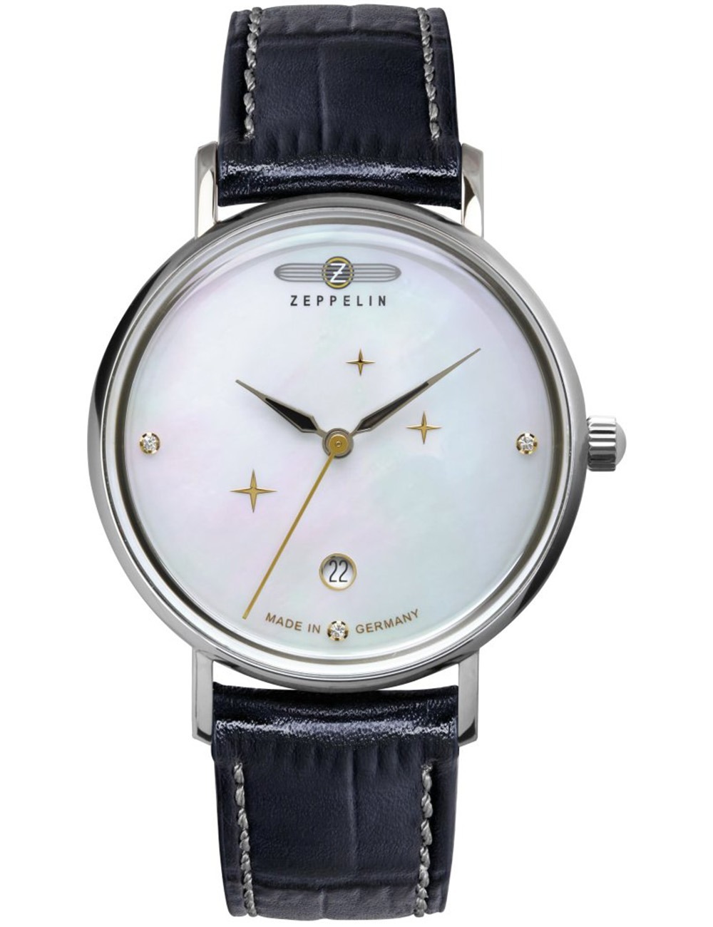 Buy Zeppelin 7131-3 Silver Dial Black Stainless Steel Womens Watch ...