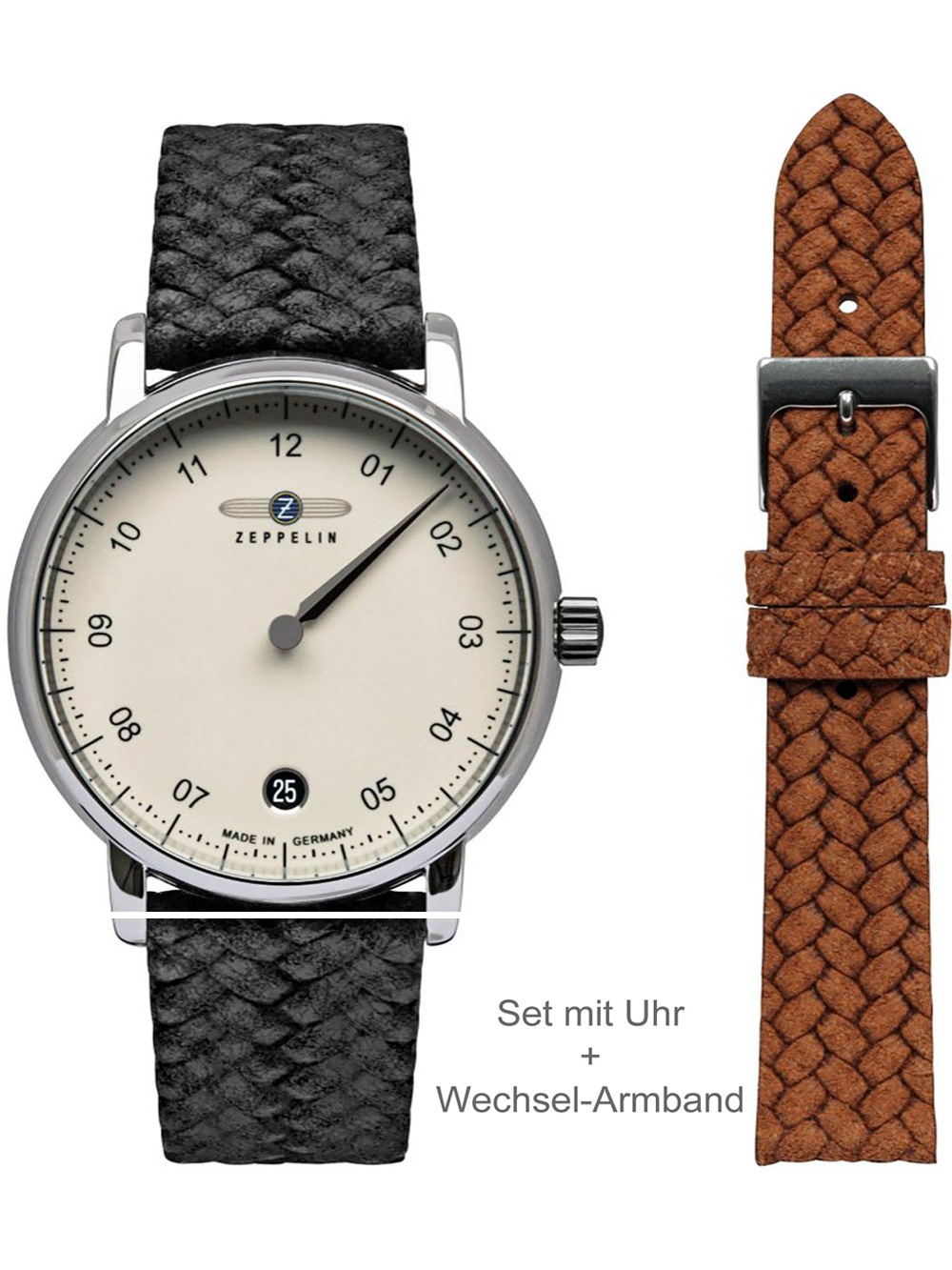 Buy Zeppelin 86435 White Dial Black Leather Womens Watch - MyDeal Australia