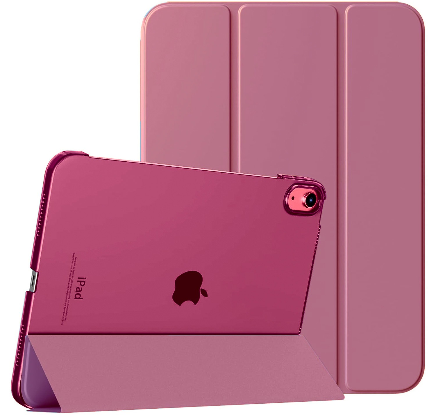 Buy MCC iPad Air 5 10.9" 2022 Tri-Fold Smart Cover Semi-Clear Back Case Apple Air5 [Pink ...