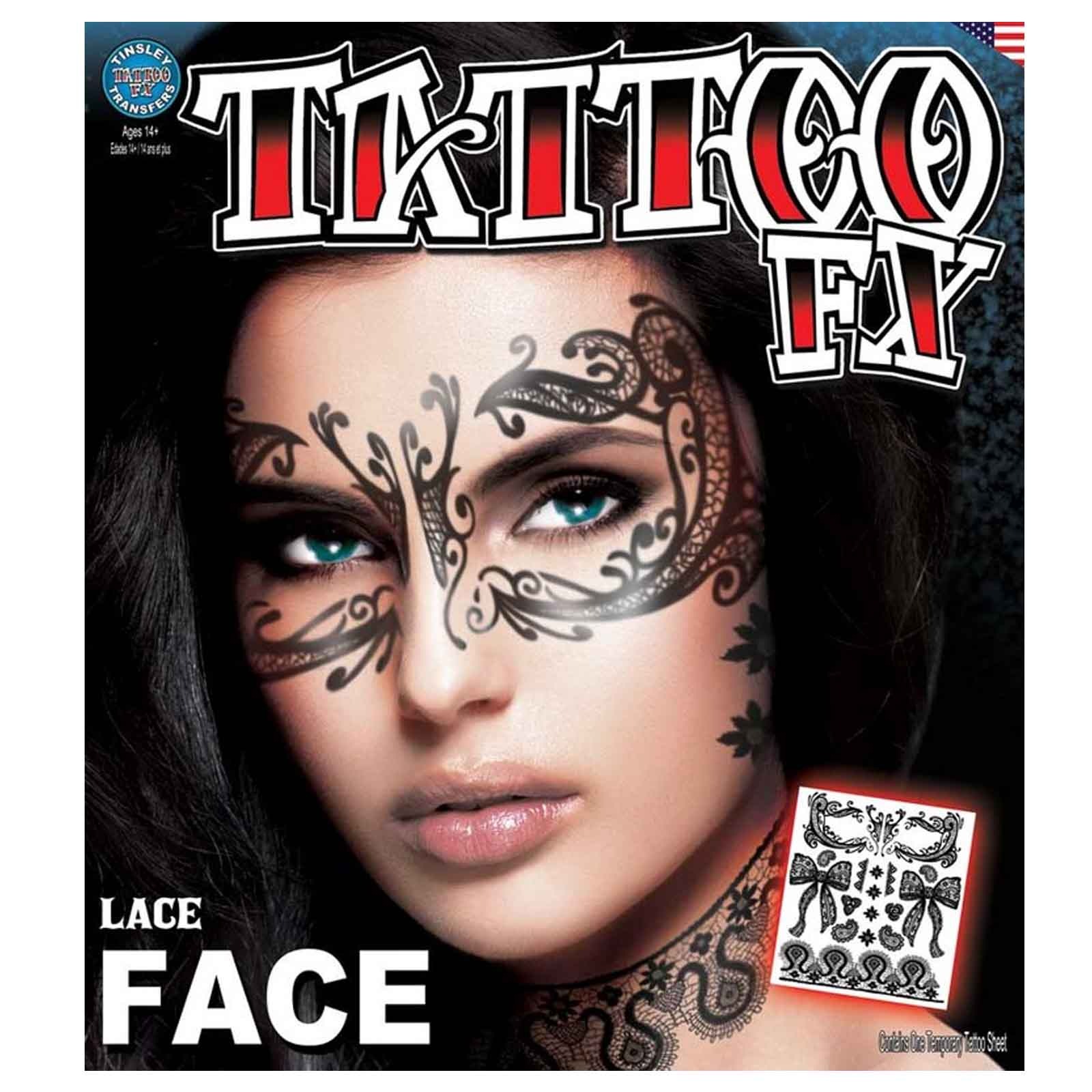 Buy Lace Face Masquerade Mask Temporary Tattoo - MyDeal Australia