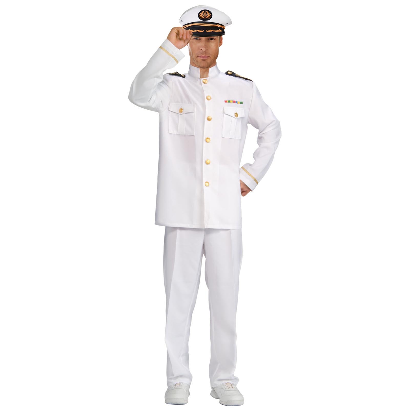 Buy Navy Cruise Ship Captain Costume (White Uniform) - Adult - MyDeal ...