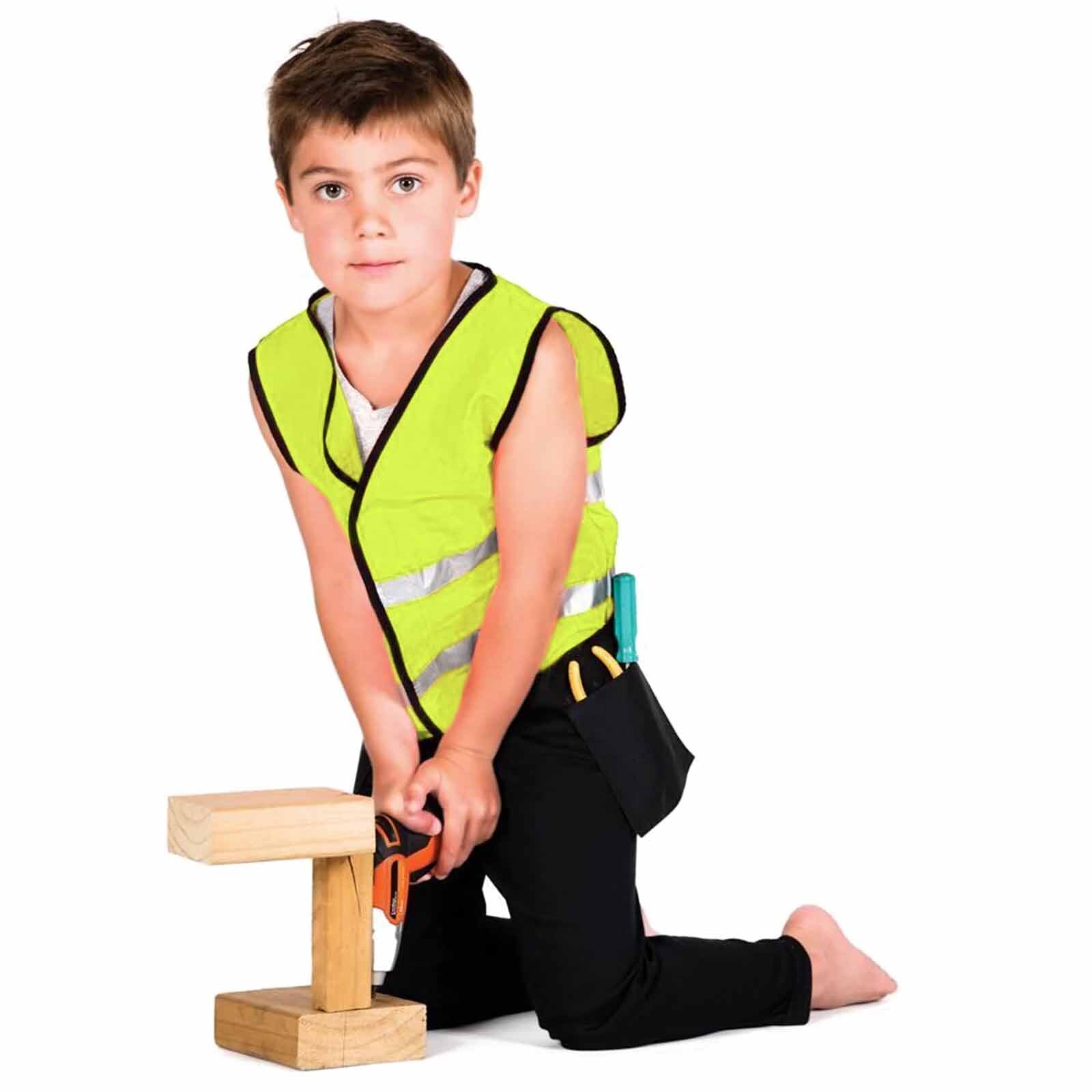 Buy Yellow Construction Worker Costume Set (Vest + Tool Belt) - Child ...
