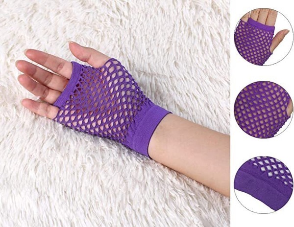 Buy 12 Pair Fishnet Gloves Fingerless Wrist Length 70s 80s Costume ...