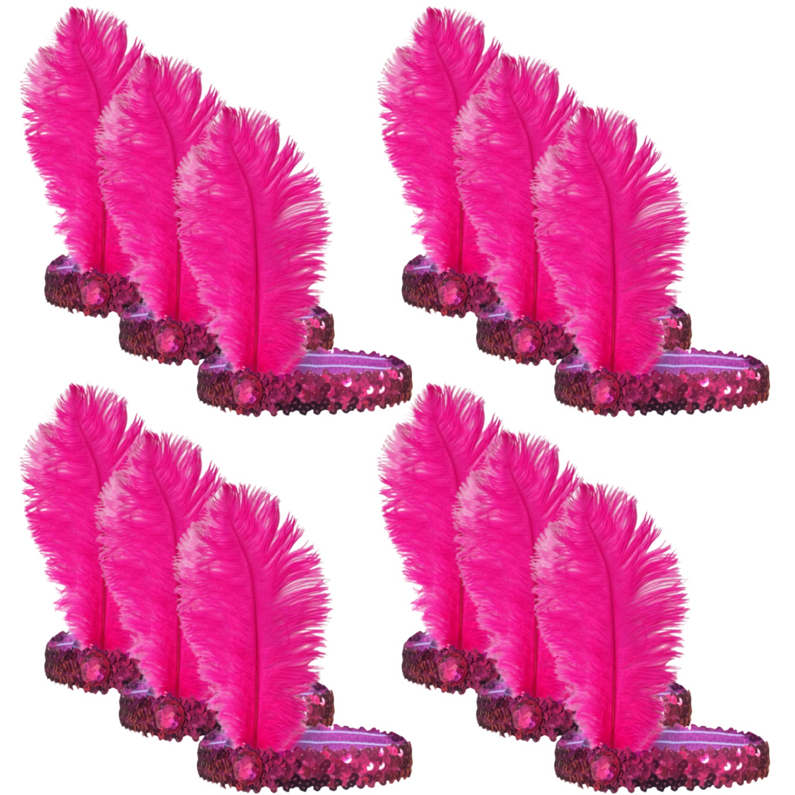 Buy 12x 1920s FLAPPER HEADBAND Headpiece Feather Sequin Charleston ...