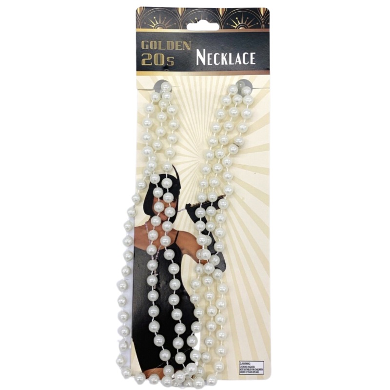 Buy 48cm PEARL NECKLACE 1920s Gatsby Flapper Burlesque Gangster Costume ...