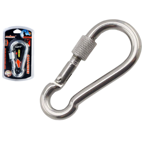 Buy 90mm Stainless Steel CARABINER Clip Hook Lockable Mountain Climbing ...