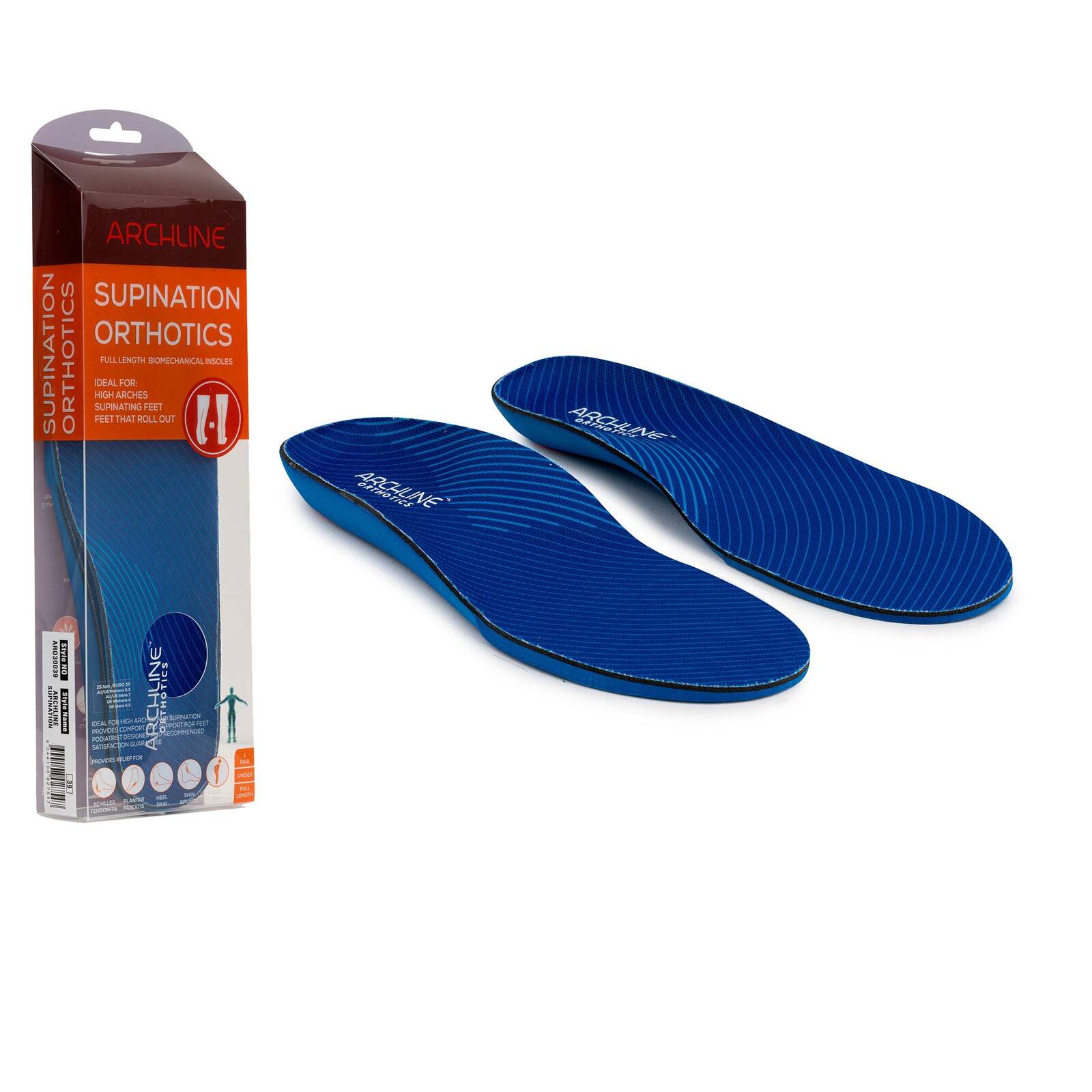 Buy Archline Supination Orthotic Insoles - Full Length (Unisex) Plantar ...
