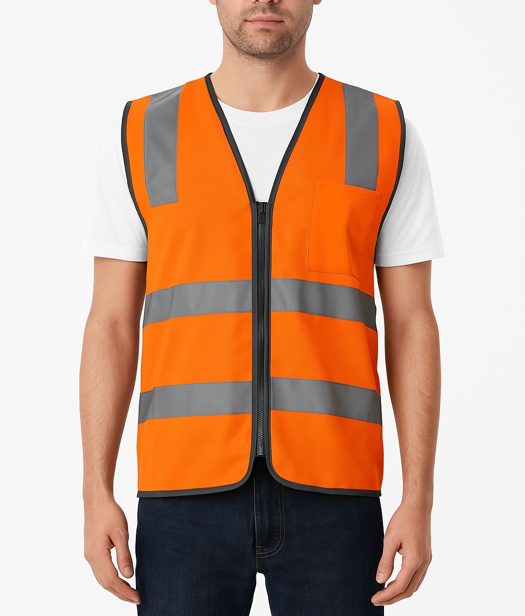 Buy Hi Vis Zip Safety Vest – Orange with Pockets - Workwear - MyDeal ...