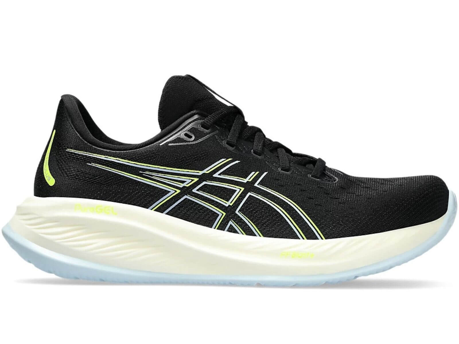 Buy Mens ASICS GEL-Cumulus 26 Running Shoes (2E Wide) in Black/Safety ...