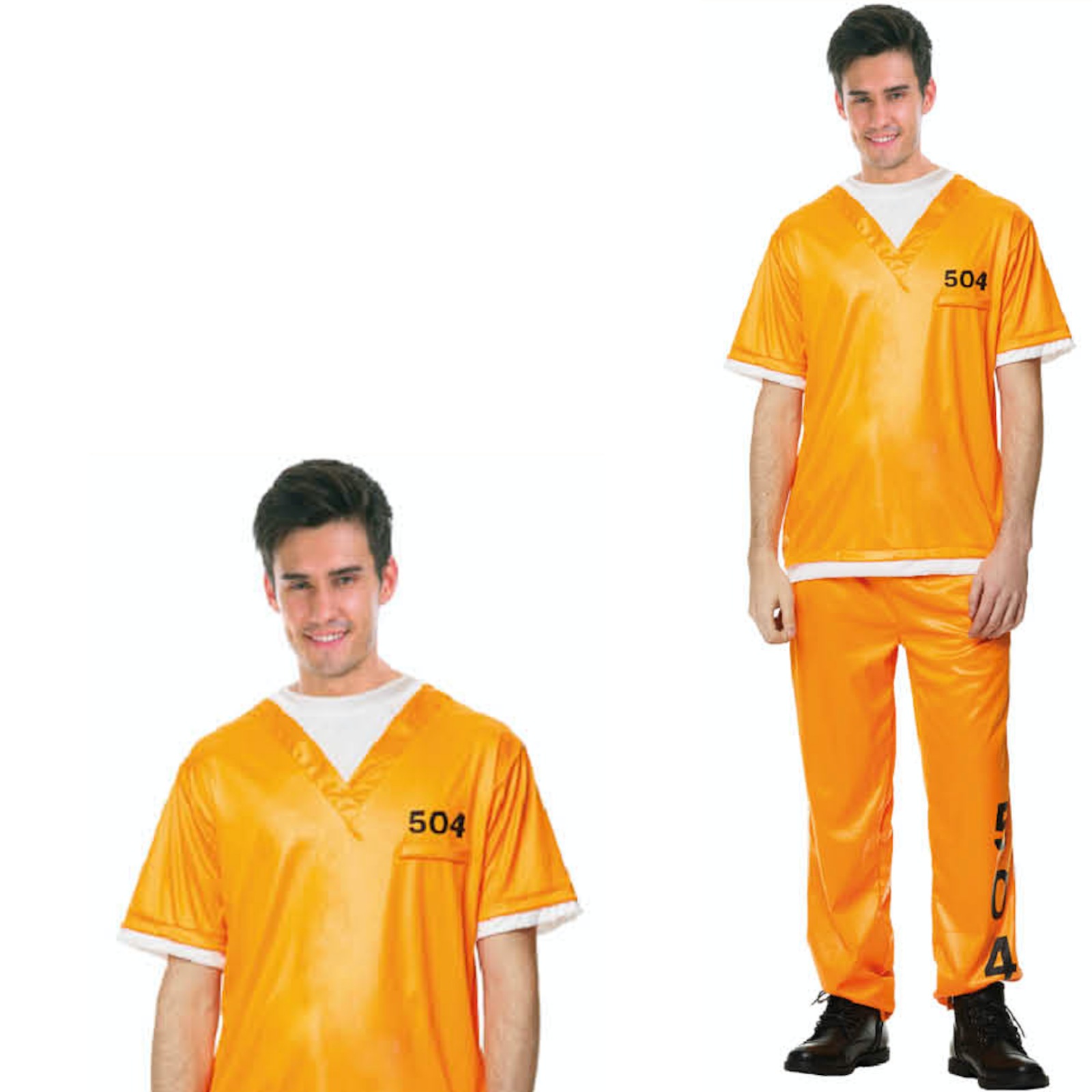Buy PRISONER COSTUME Halloween Jail Convict Adult Complete Outfit ...