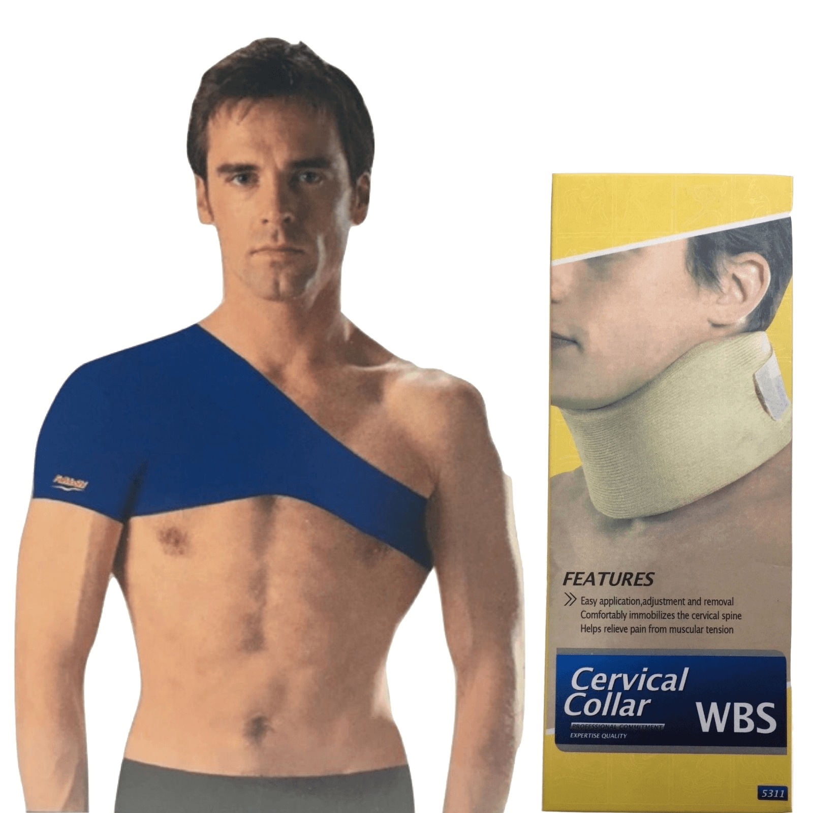 Buy Shoulder Support Brace + Cervical Collar Neck Foam Brace Support ...