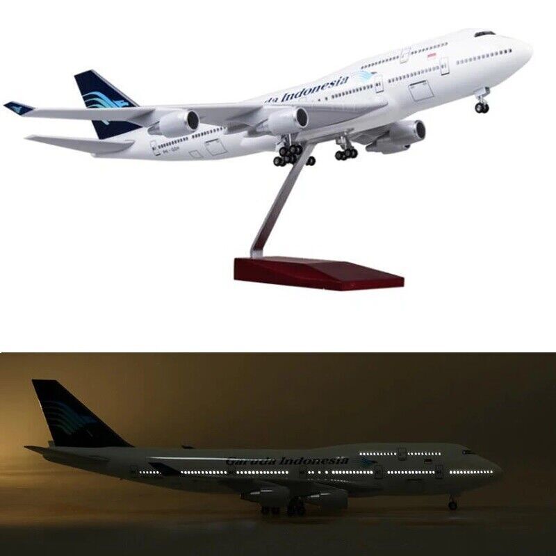 Buy Large Garuda Boeing 747 Resin Aircraft Plane Model Sound Control ...