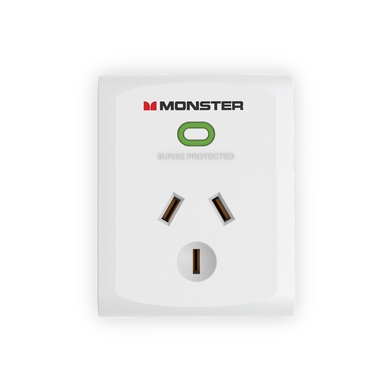 Buy Monster Single Socket Surge Protector - White MT-FPSP1700W - MyDeal ...