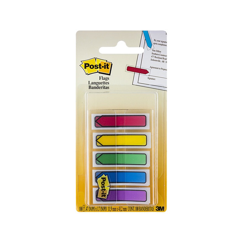 Buy Post-It Arrow Flags Primary Colours 12 x 45mm 5-Pack - Box of 6 ...
