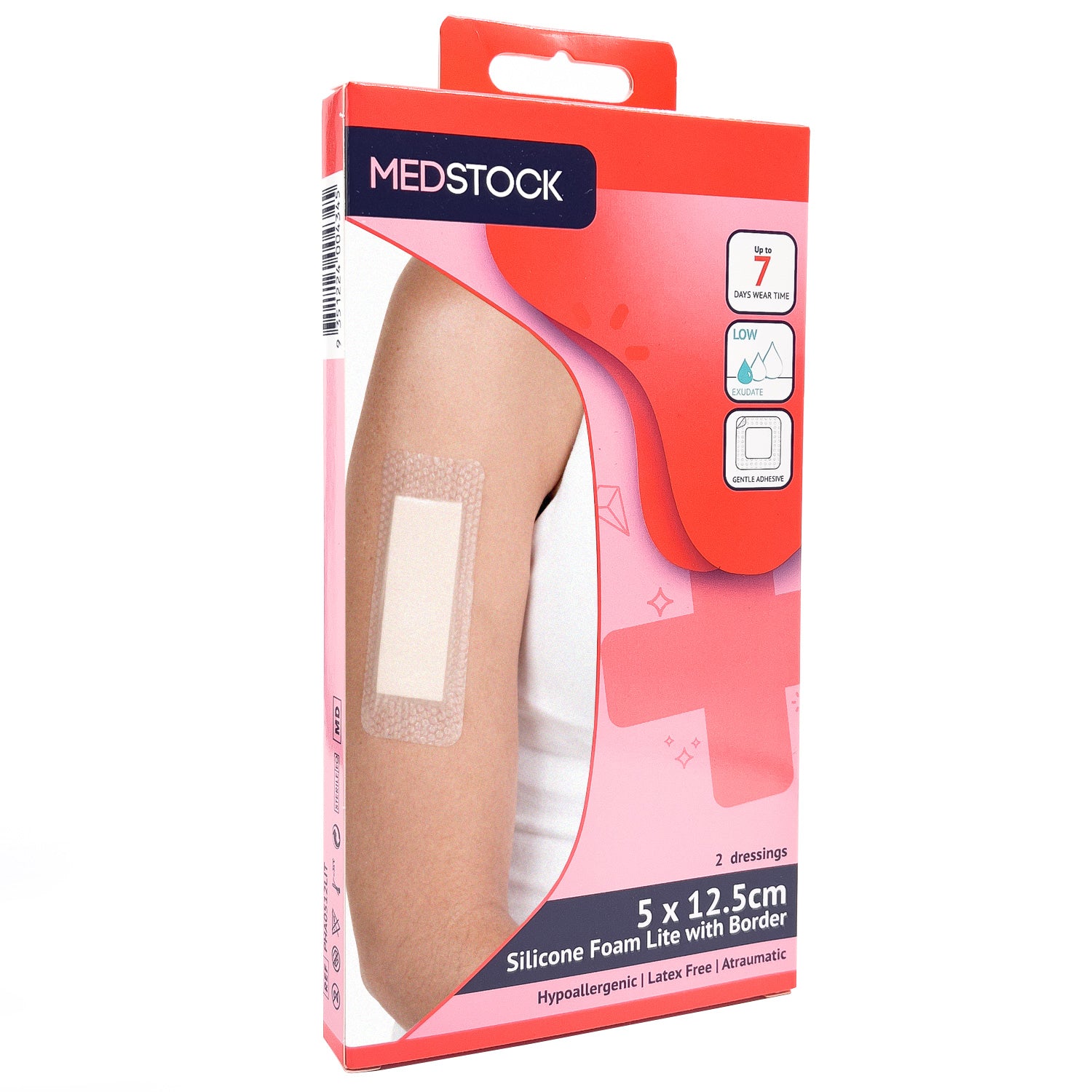 Buy MEDSTOCK Silicone Foam Lite with Border Multipack - 5cm x 12.5cm (Box of 2) - MyDeal Australia