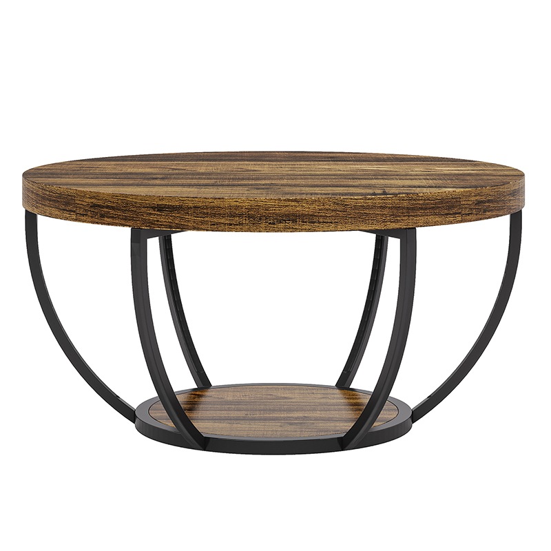 Buy OAKORY Industrial 4-Tier Side Table - Matte Black Metal Frame ...