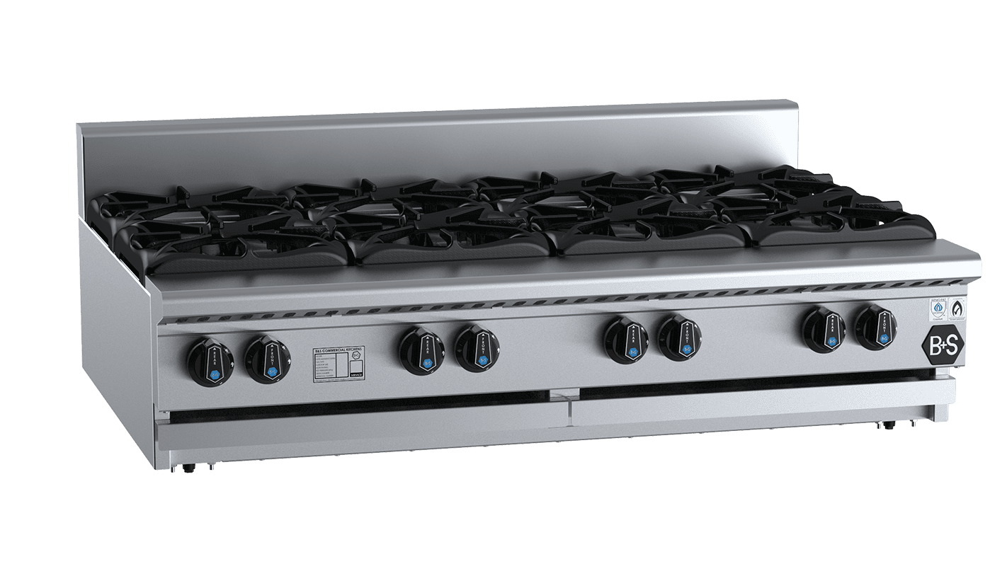 Buy B+S Black Benchtop Eight Burner Boiling Top Cooktop Open Burner ...
