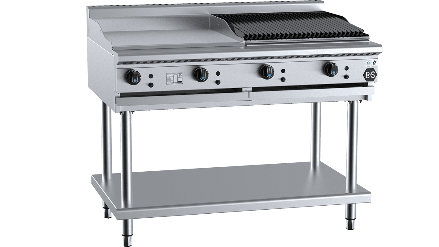 Buy B+S Black Combination 600mm Grill Plate & 600 mm Char Broiler ...